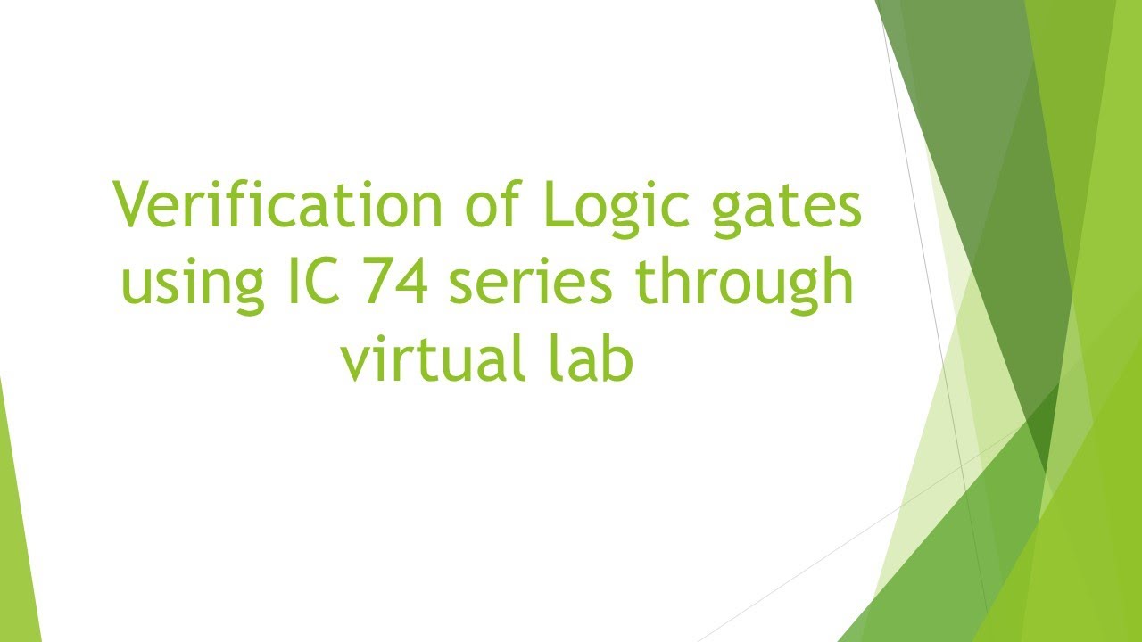 Verification of Logic gates IC 74 series through virtual lab in Tamil ...