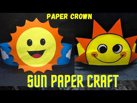 Sun Paper Craft | Paper Crown | Paper Craft | Sun Paper Crown | Yellow ...