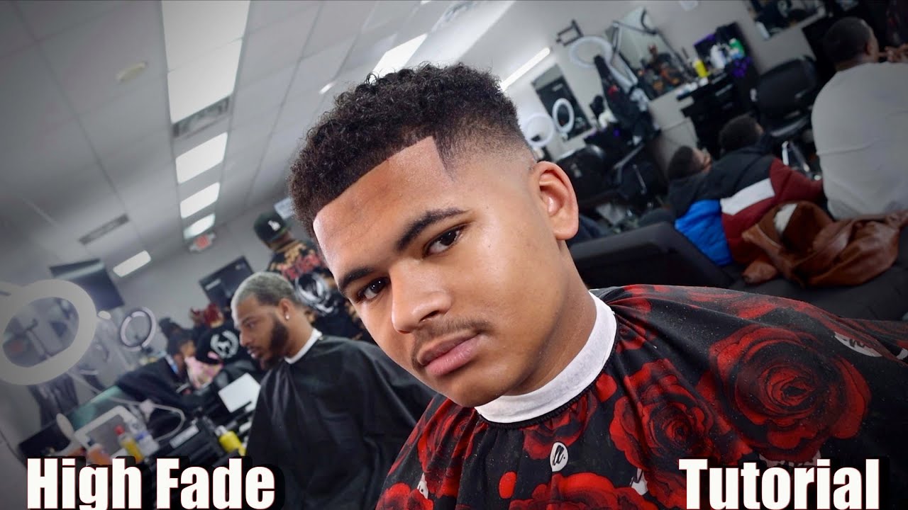 Haircut Tutorial: How To Do a High Fade With Curly Top - YouTube