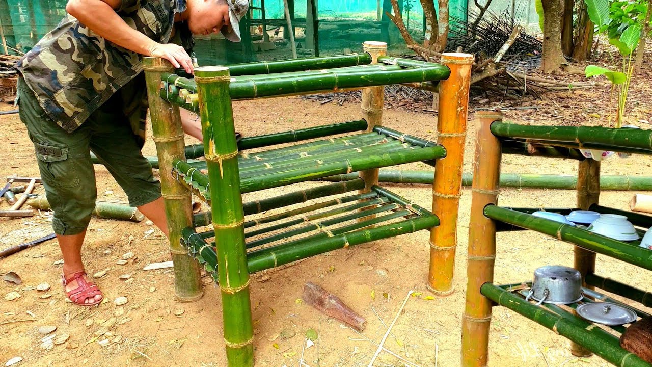 Bamboo Craft Ideas - Make a Bamboo Dish Rack - Bamboo House | Nhu ...