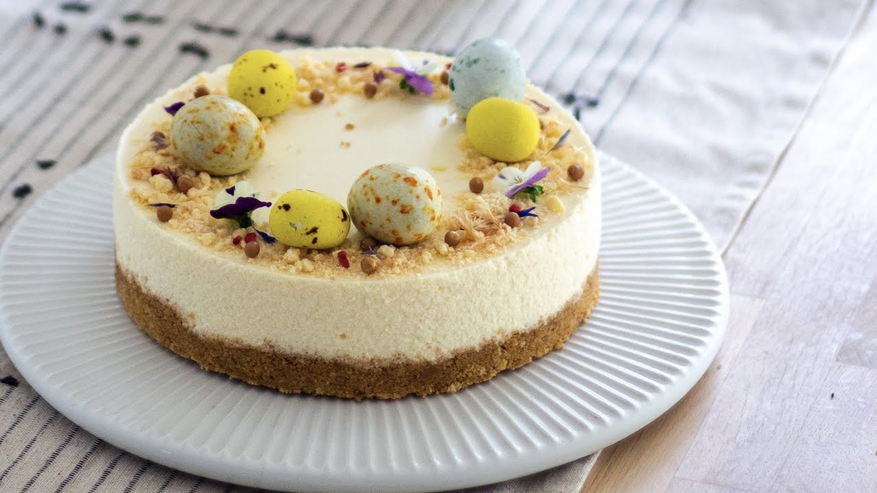 Opskrift på påske cheesecake 🎂 | lækker og frisk citron cheesecake 🌼🐰🐰 ...