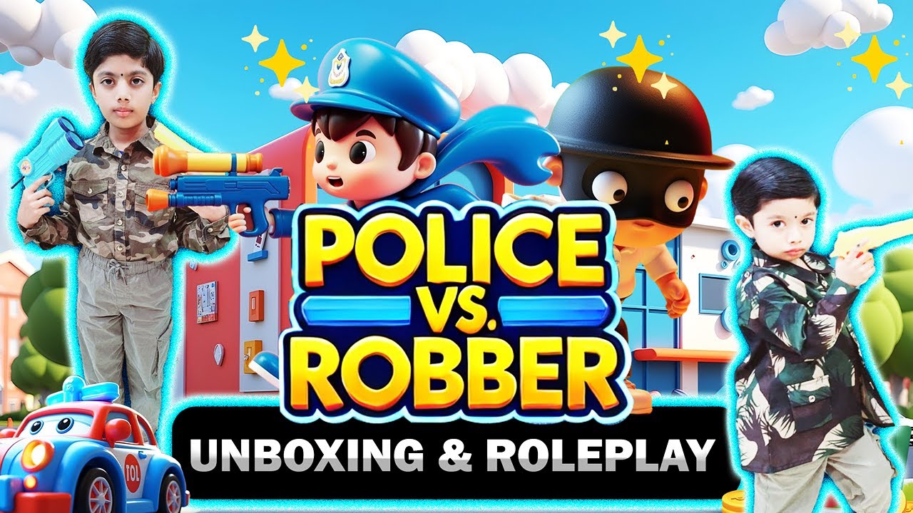 Police Kit Toy Unboxing & Role Play Fun | Police vs Robber with Anvi ...