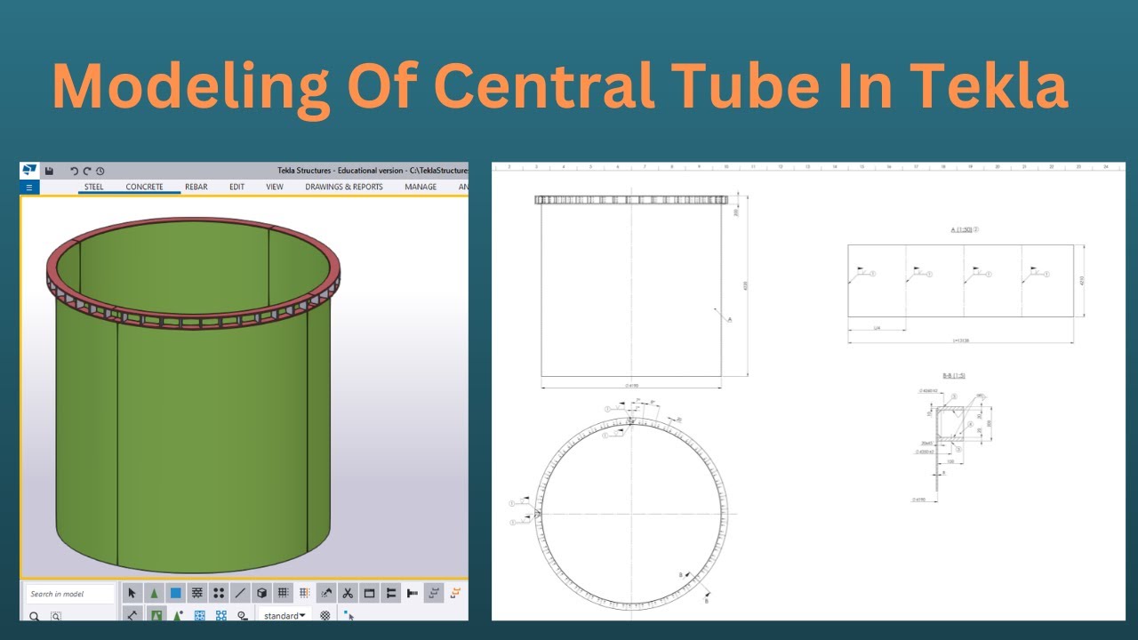 Modeling Of Central Tube | Tekla Structures | With Input | BIMINDC ...