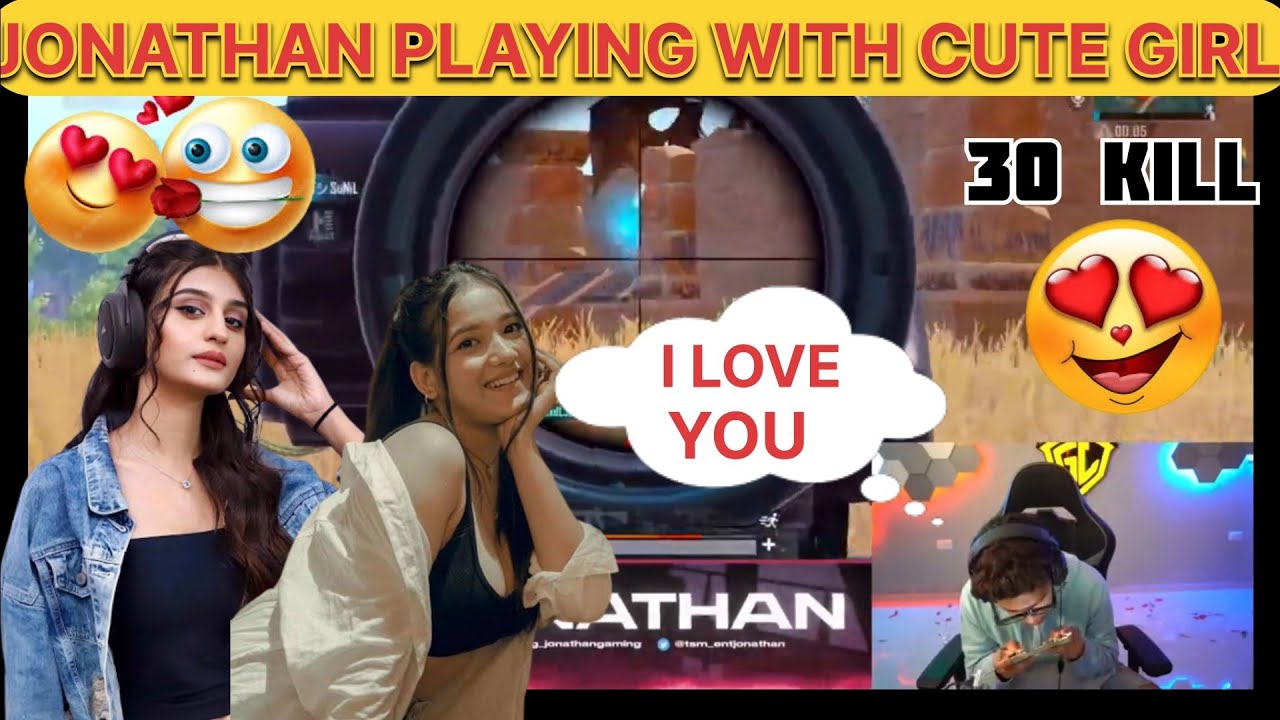 JONATHAN PLAYING WITH GIRL GAMER IN BGMI | JONATHAN PLAYING WITH DOBBY ...