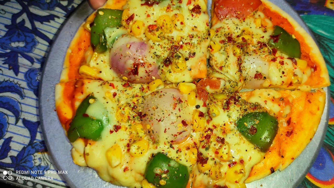 Pizza recipe instant pizza recipe with Readymade pizza base by sunita ...