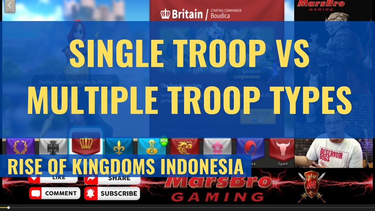 SINGLE TROOP TYPE VS MULTIPLE TROOP TYPES [ RISE OF KINGDOMS INDONESIA ...