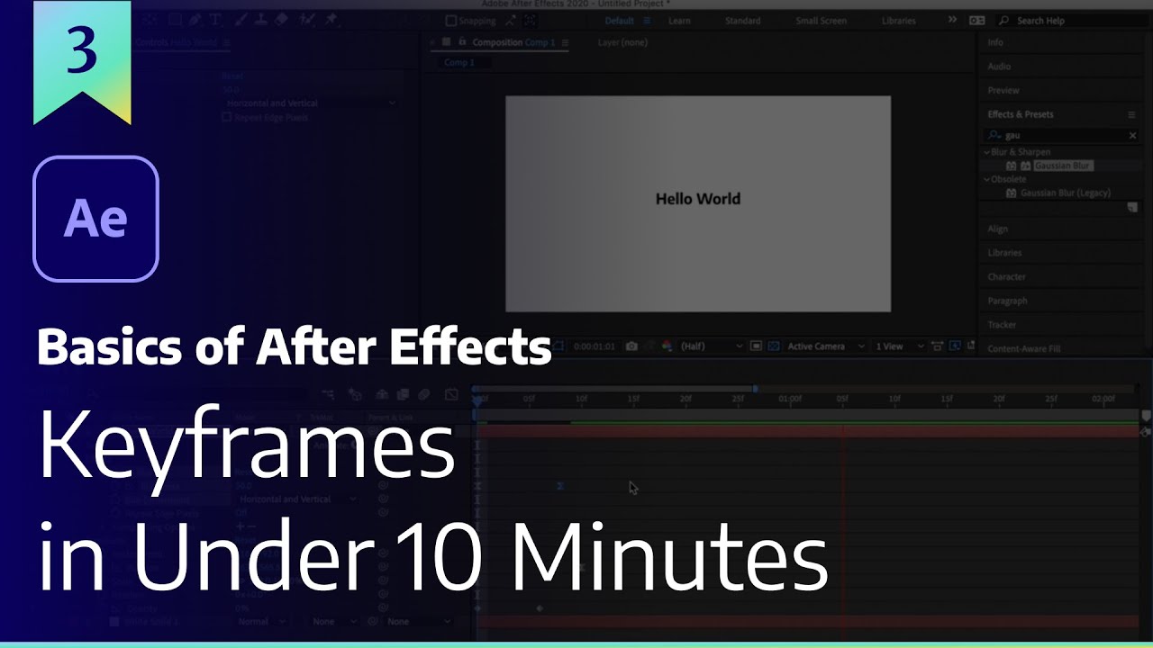 Keyframes In Under 10 Minutes — Basics of After Effects 2020 - YouTube