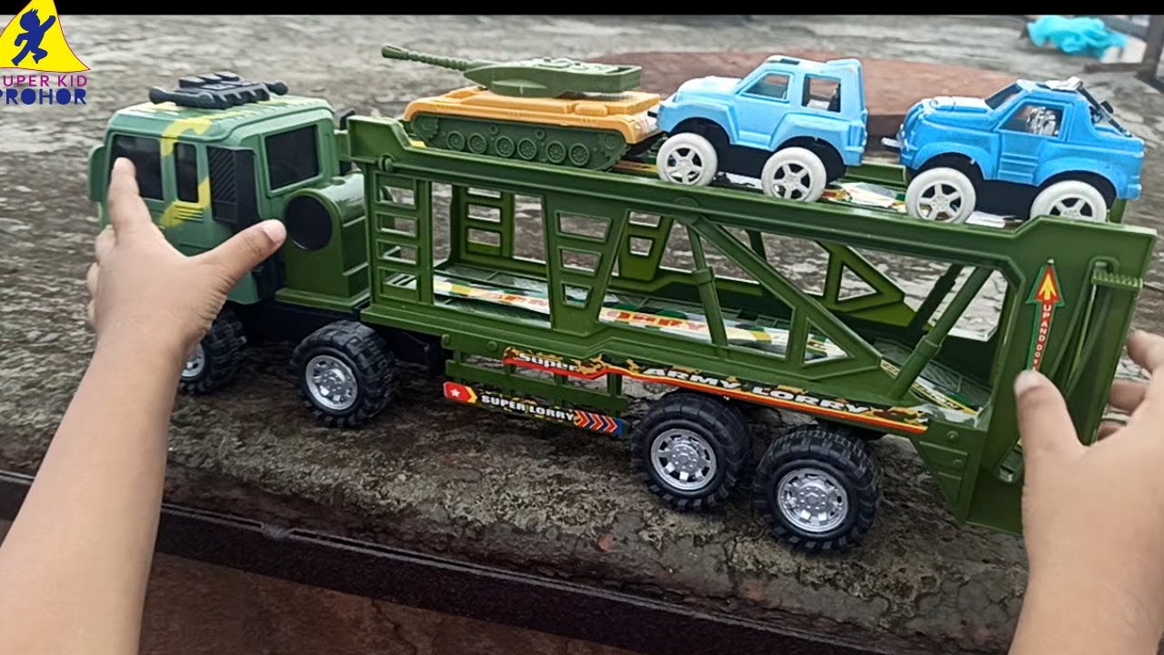 Baby Searching Toy Vehicles-Army Lorry, Truck, Cover Van, Car, Police ...
