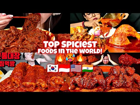 TOP Mukbangers Around The World Try The ULTRA SPICY Foods For Mukbang 🔥🥵🌶️