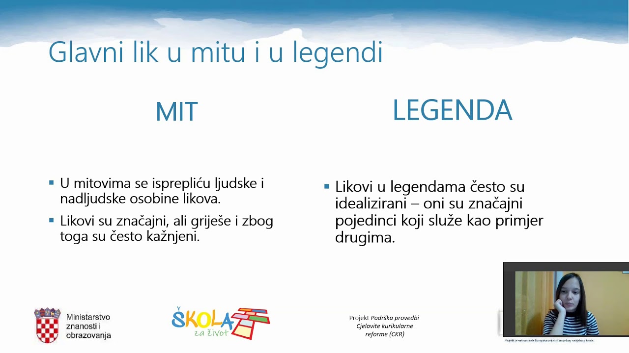 Hrvatski jezik, 7. razred, Mit i legenda - YouTube