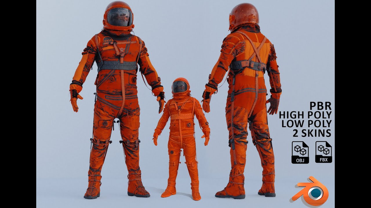 3D Astronaut Male Suit Model Render in Blender - YouTube
