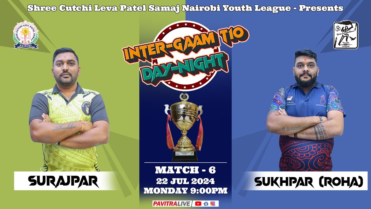 🔴LIVE CRICKET : GAME 6 - SURAJPAR V/S SUKHPAR(ROHA) || INTER-GAAM T10 ...