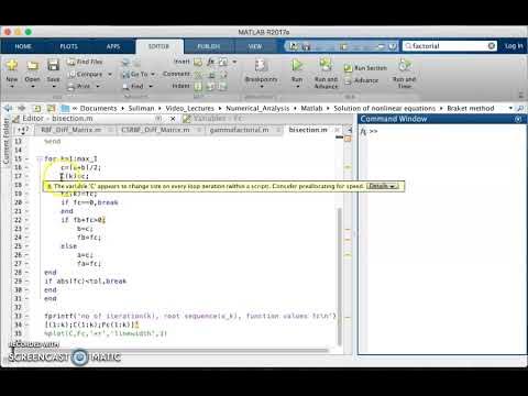 Matlab code for bisection method - YouTube