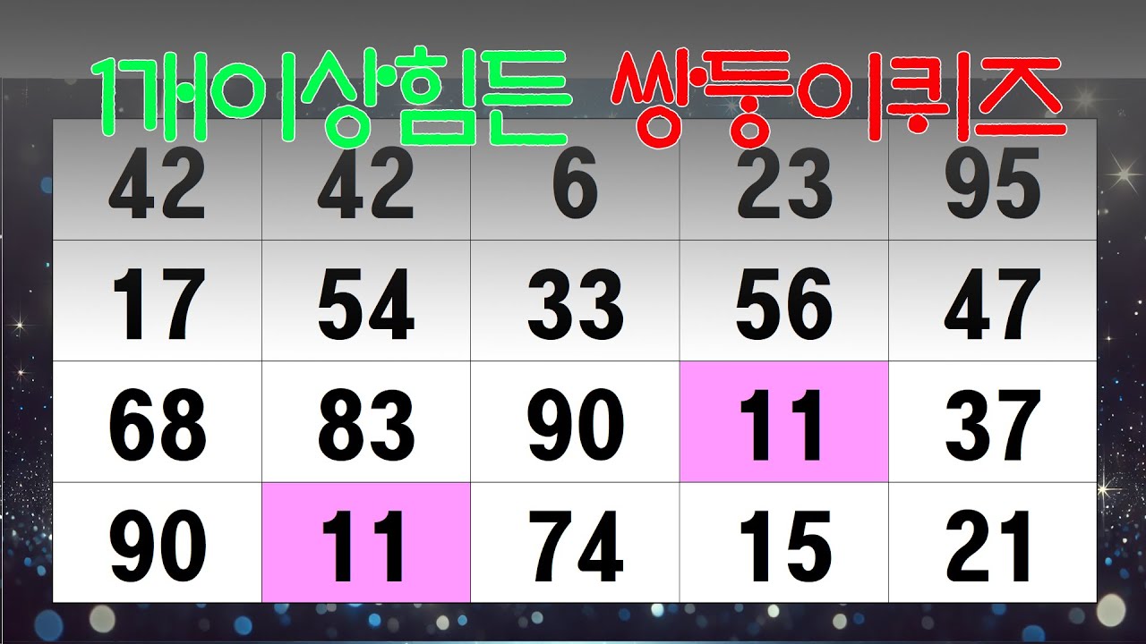 같은숫자찾기1개이상 힘든 쌍둥이퀴즈치매예방두뇌훈련퀴즈숫자퀴즈집중력향상자신감향상인지능력개관찰력향상스트레스감소