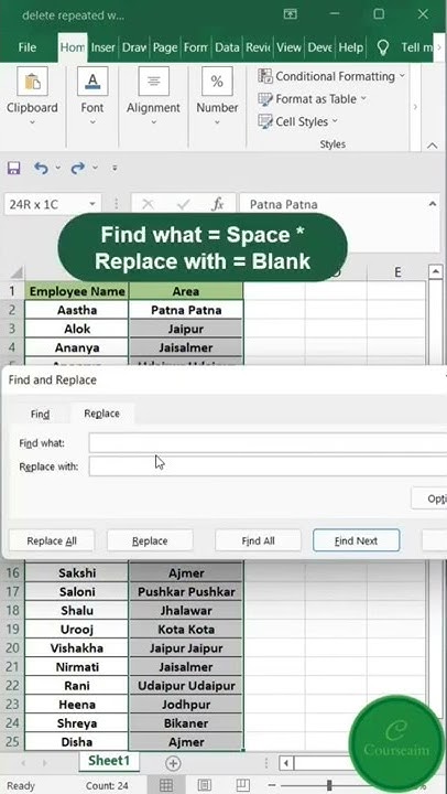 Delete repeated words in cells with shortcut | #excel #microsoft # ...