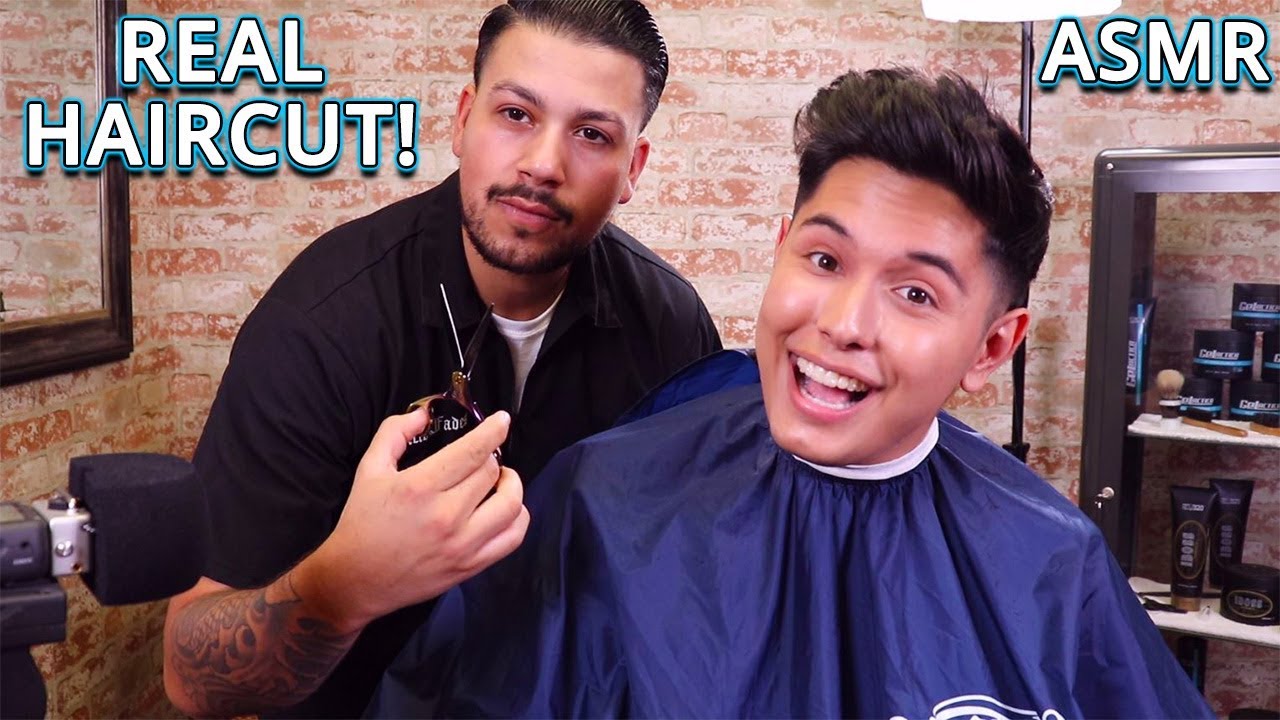ASMR | My Relaxing Haircut! (REAL Barber Sounds!) - YouTube