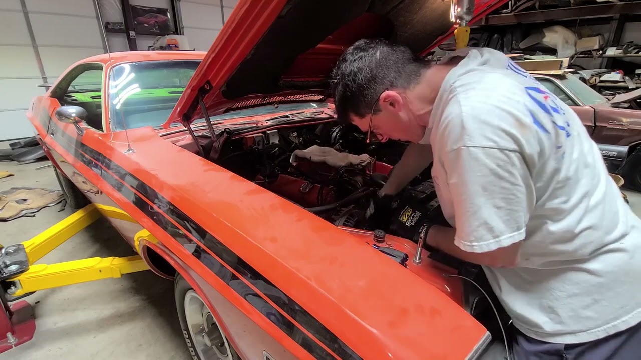 1971 Challenger RT 440 6 Pack Restoration Part 6 - engine bay tear down ...