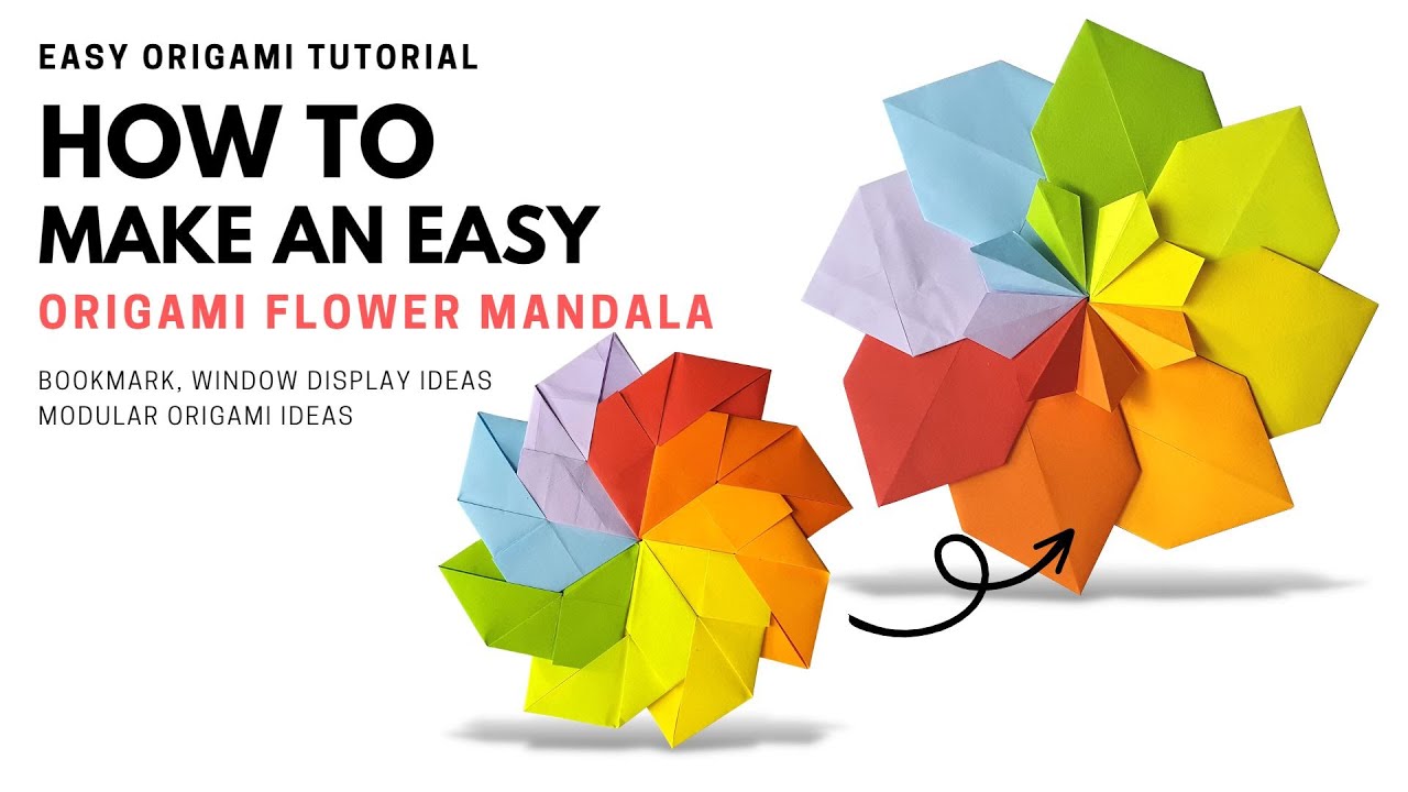 Easy Origami Flower Tutorial for beginners & kids - easy paper flower ...
