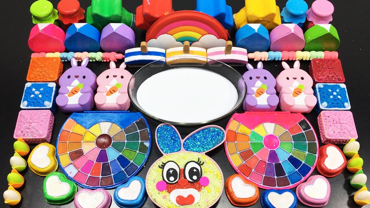 RABBIT Slime !!! Mixing random into GLOSSY slime🌻🌻🌻Satisfying LaLa ...