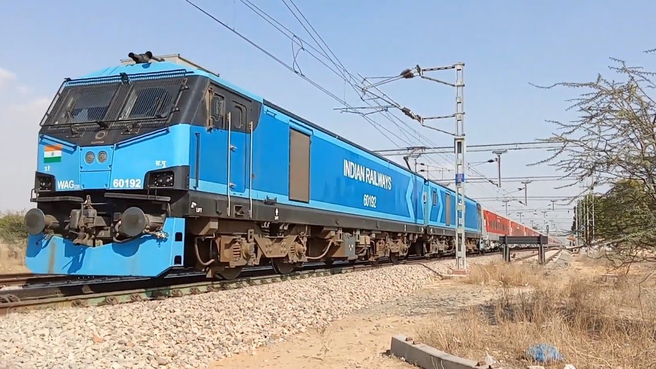 WAG12B (60192) HIGH POWER LOCOMOTIVE WITH NEW A1 QUALITY LHB TRAIN ...