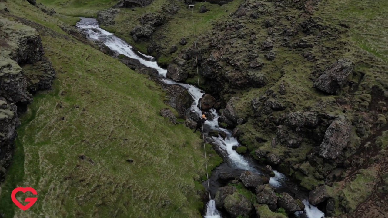 Zipline in Vík in South of Iceland - YouTube