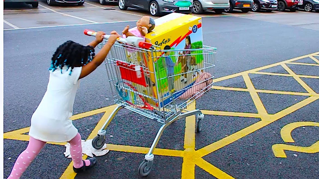Funny Little Baby Doing Shopping In Big Store | Kids Pretend play With ...