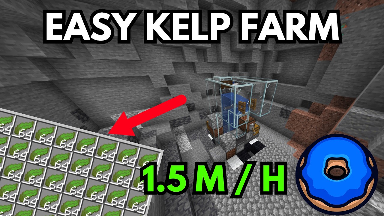 Easy Kelp Farm Tutorial 15m Per Hour Donut Smp Minecraft Youtube 4332