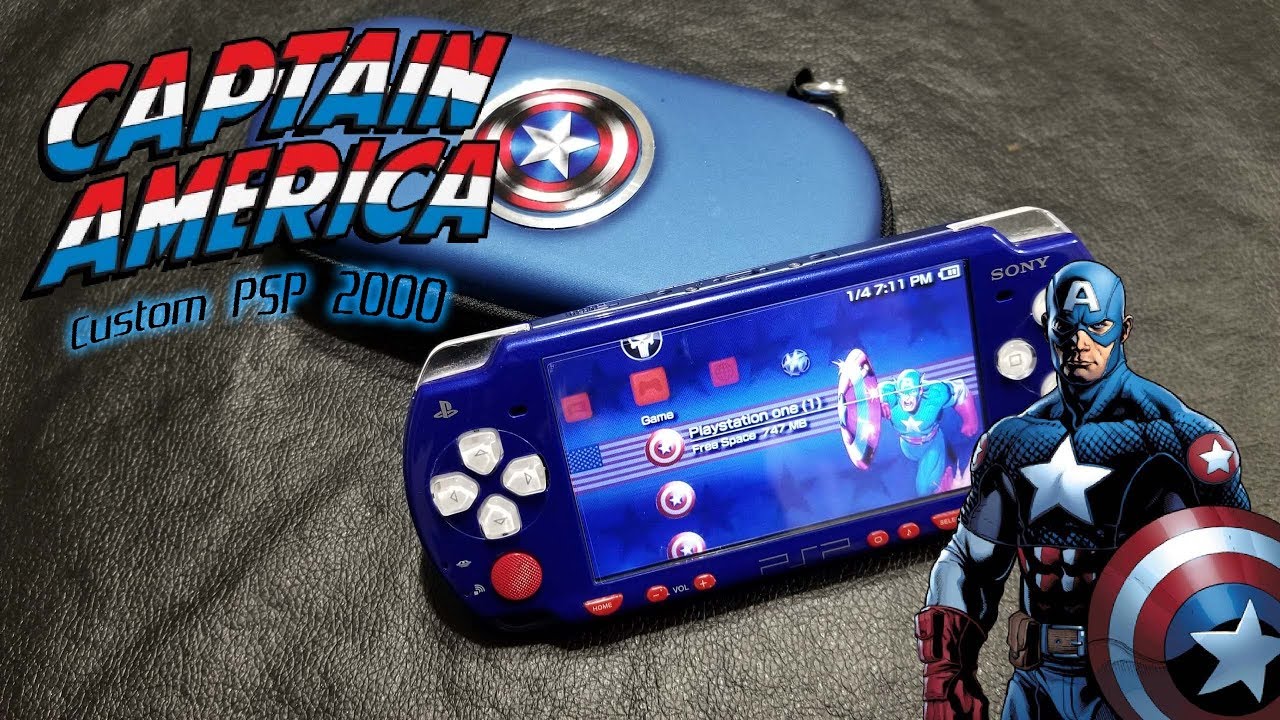 Custom Captian America PSP 2000 - YouTube
