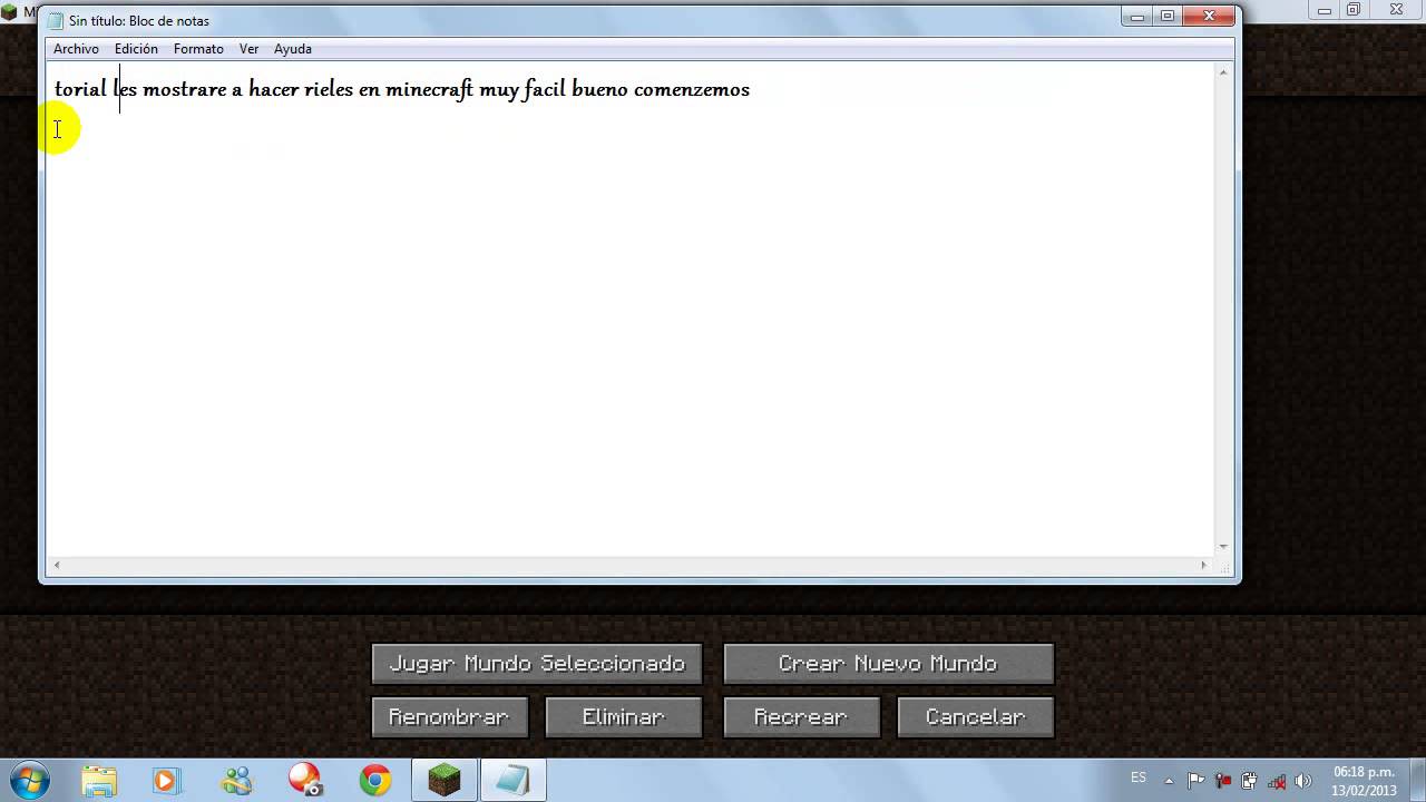 como hacer rieles en minecraft veanlo en pantalla completa - YouTube