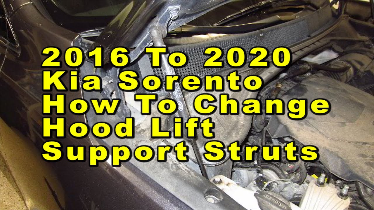 Kia Sorento How To Change Hood Lift Support Struts 2016 2017 2018 2019 ...