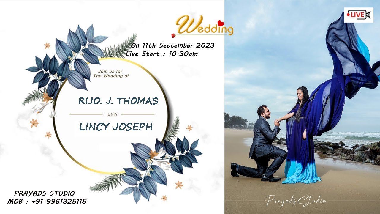 WEDDING CEREMONY RIJO. J. THOMAS & LINCY JOSEPH. - YouTube