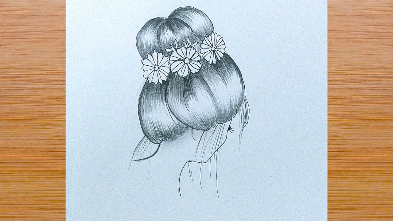 how to draw realistic Bun Hairstyle for beginners #hairstyles # ...