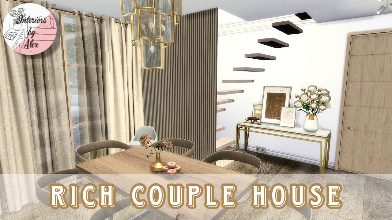 MODERN RICH COUPLE HOUSE | The Sims 4 | CC Speed build - YouTube
