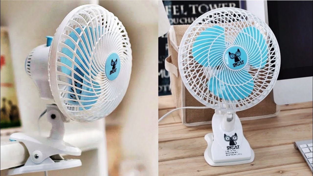 Mini Baby Clip Fan Desktop Fan Portable Shaking Head Three Blade ...