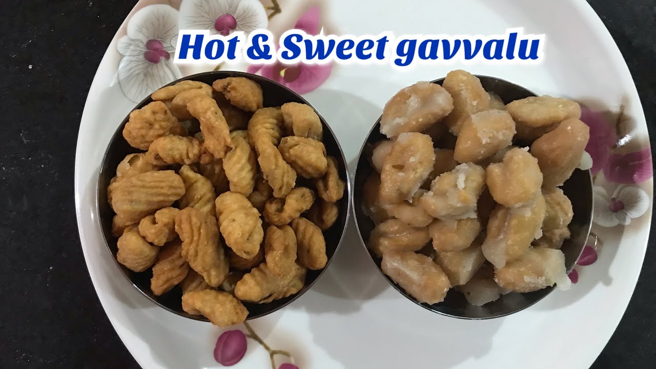 Sweet and hot GAVVALU/ Crispy Shells snack recipe in telugu with eng ...