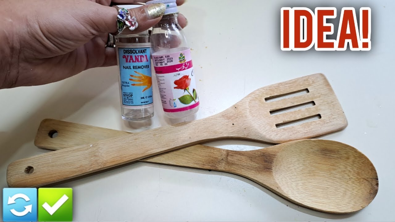 Great Recycling Idea with Old Cooking Spoons and Glass Bottles! Wooden ...