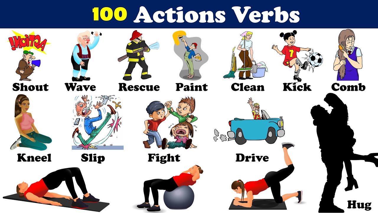Learn 100 Action Verbs with Pictures | Fun and Engaging Vocabulary ...