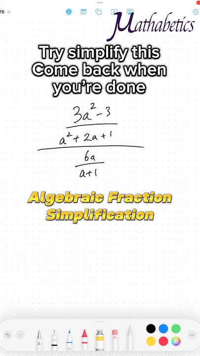 Simplify Algebraic Fractions #math #maths #fyp #foryoupage #mathabetics #viral #freeclass # ...