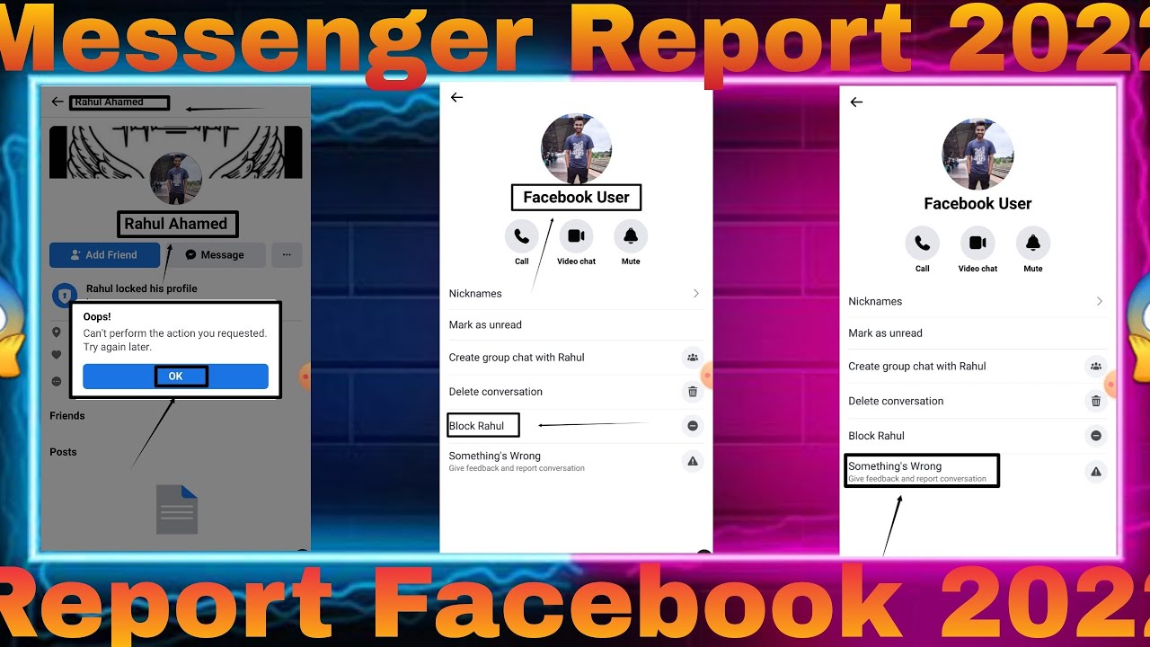 Facebook Report 2022 || Messenger Report 😱 Working Facebook Tricks 2022 ...