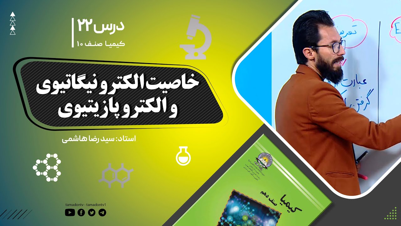 کیمیا صنف دهم جلسه بیست ودوم موضوع خاصیت الکترونیگاتیوی