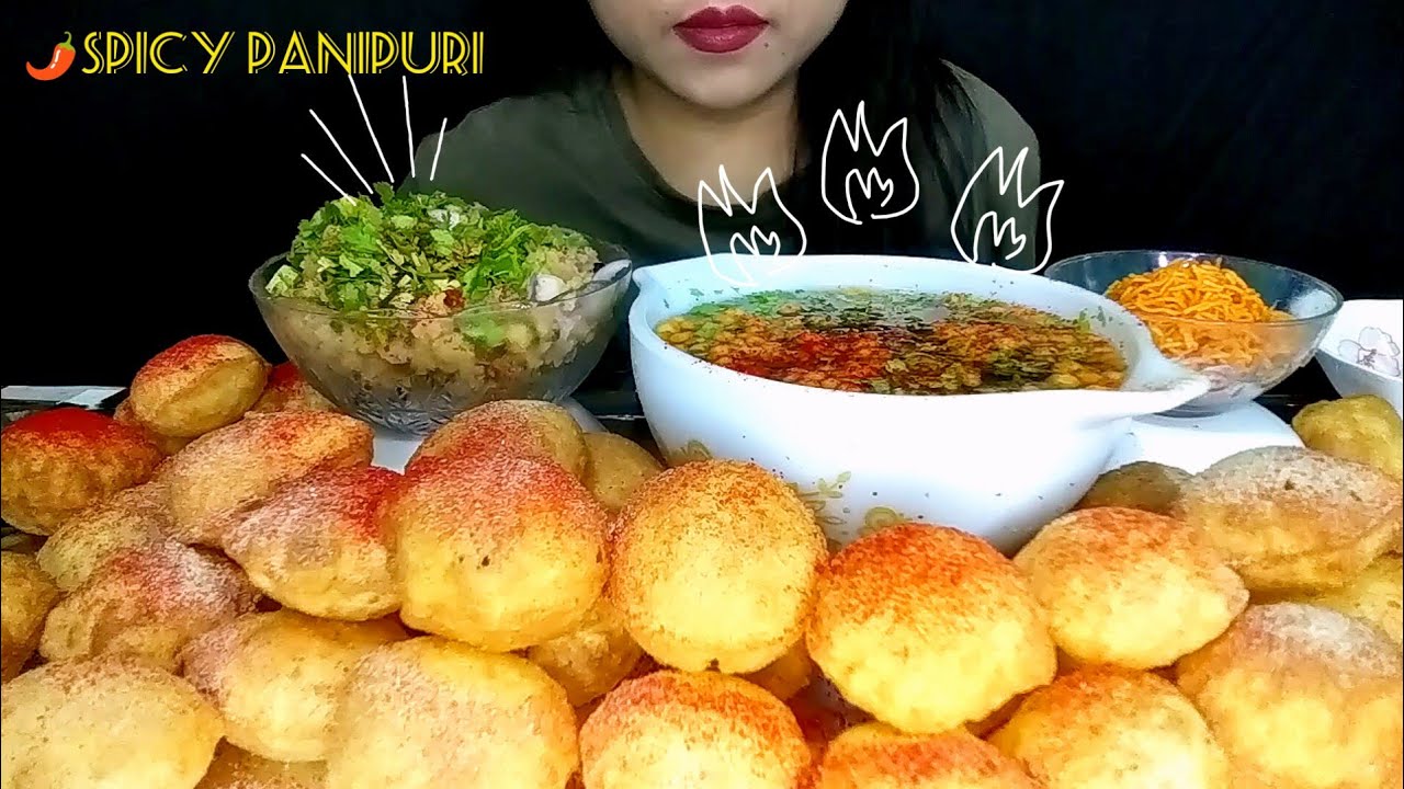 MUKBANG EATING SPICY🌶️ PANIPURI | PANIPURI EATING CHALLENGE | INDIAN ...