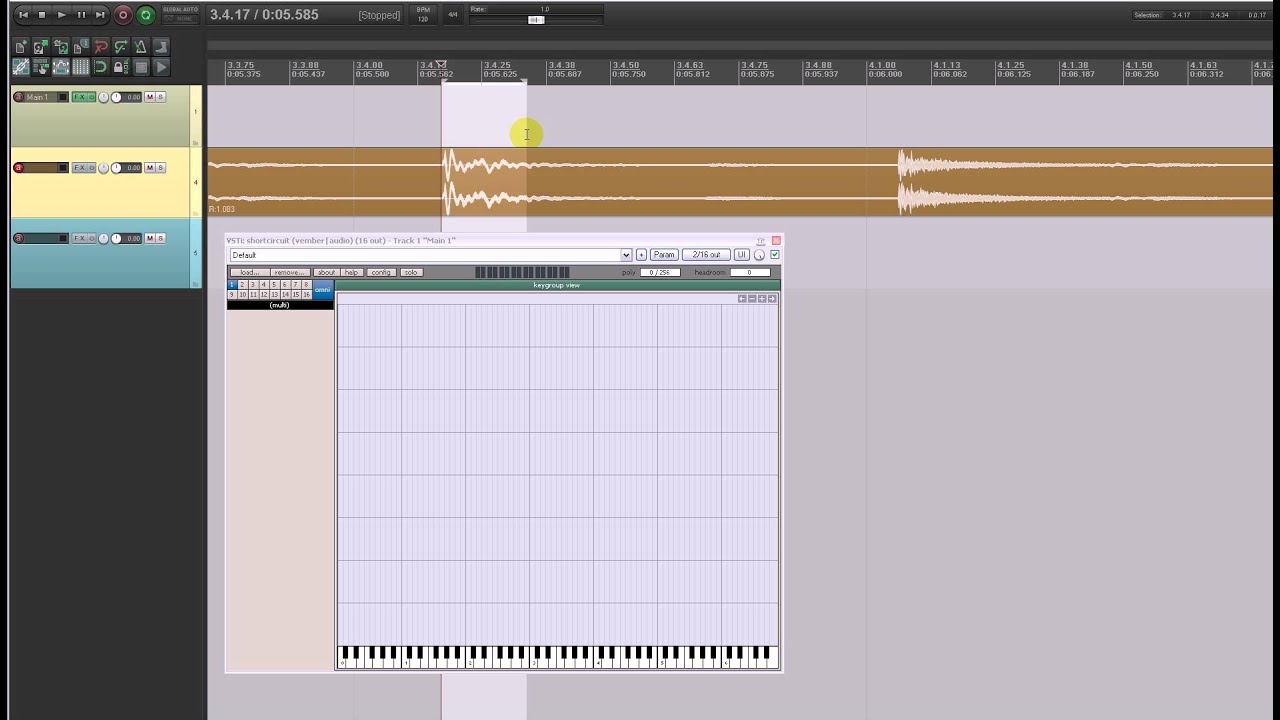 Reaper - samples from audio file dragged straight to Shortcircuit ...