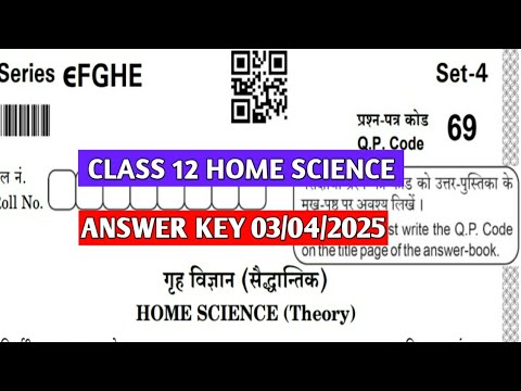 Class 12 Home Science Answer Key । Home Science Answer Key 03/04/2025 ...