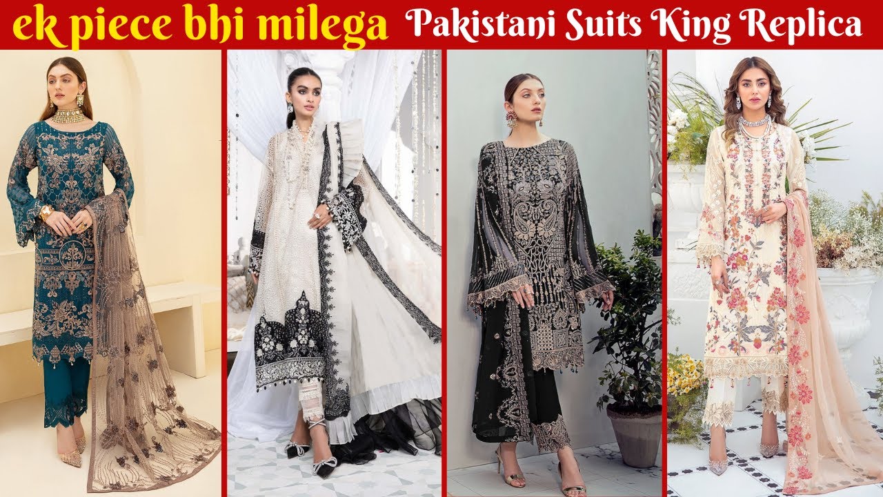 Pakistani Suits King Replica || Lucknowi Work Organza Cotton Dress ...
