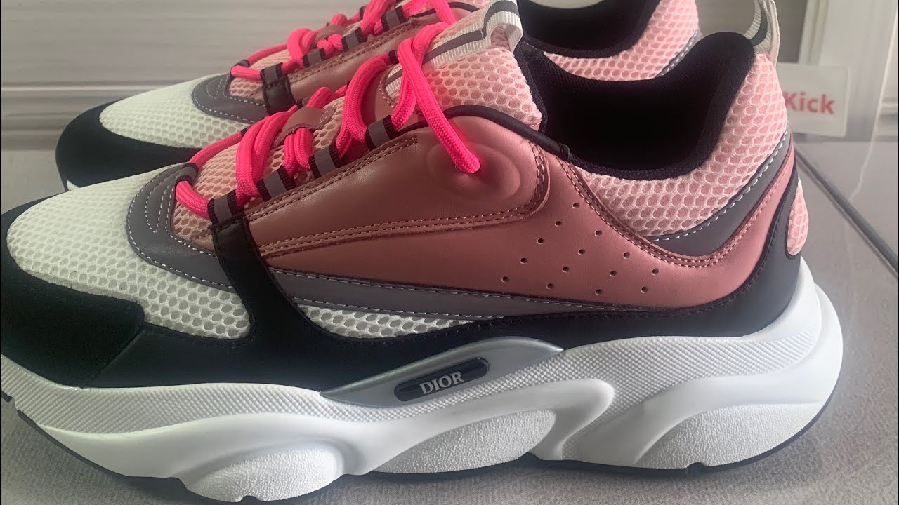 Unboxing the Dior B22 trainers pink black and white - YouTube