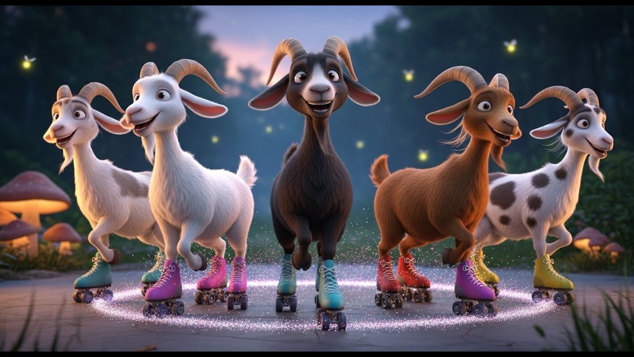 Five Goat’s Roller Skating Spin | Nursery Rhymes for Kids | Baby Songs ...