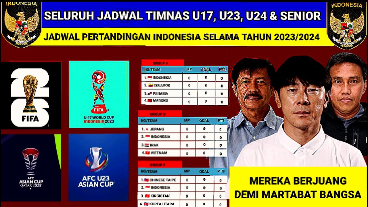 🔴Seluruh Jadwal Timnas Indonesia U17, U23, U24 & Timnas Senior | Hasil ...