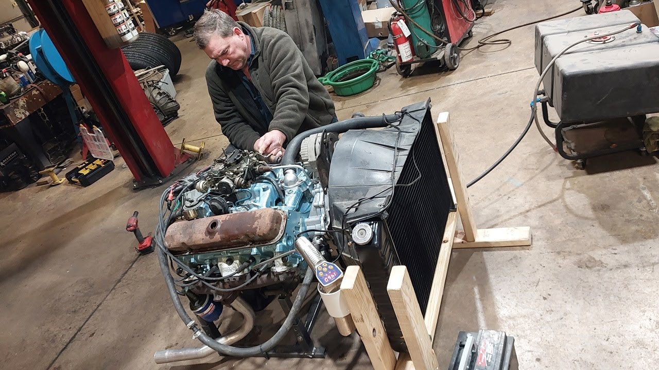 Pontiac 400 Break in AGAIN! "Homemade Engine Run Stand" let's go! - YouTube