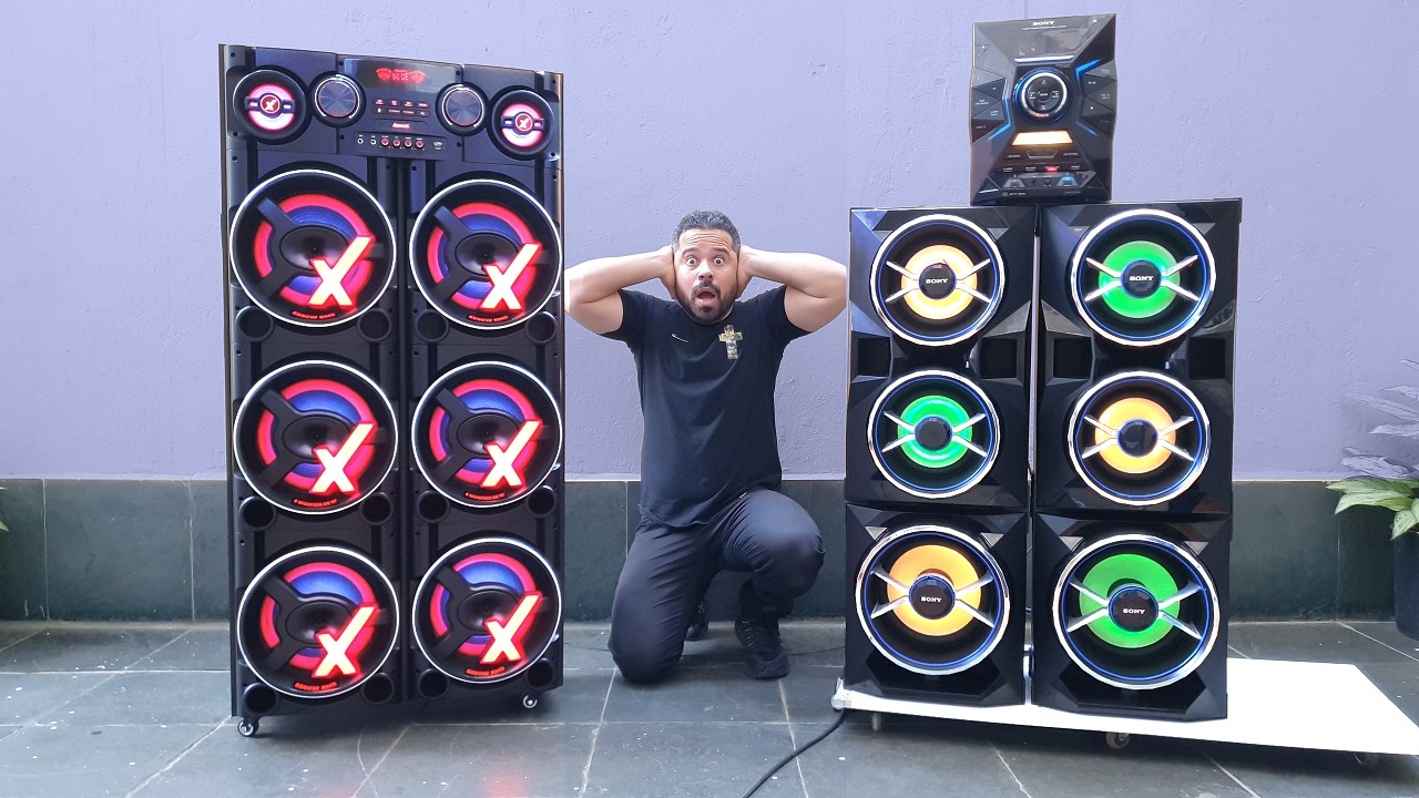 🟢💥 Amvox ACA 5500 Paredão Vs. Sony MHC GPX88! Torre de Som contra Mini ...
