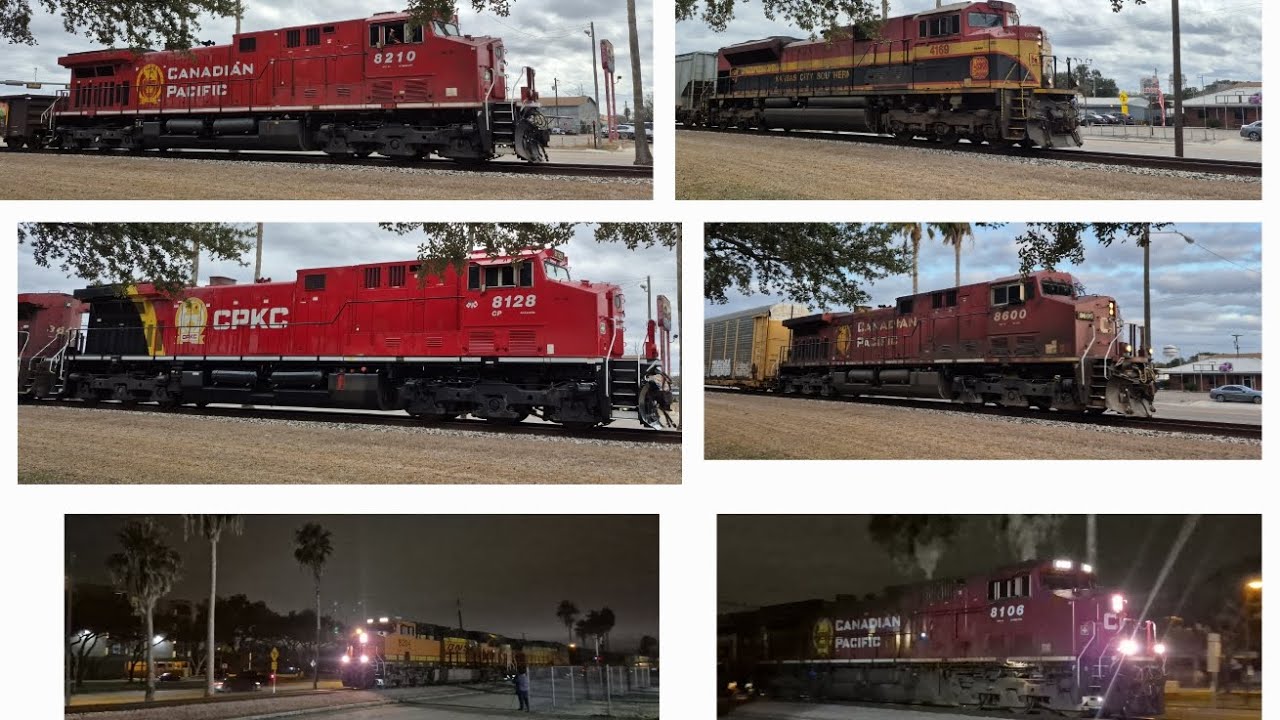 6 trains in Alice Texas ft CP 8128 CPKC paint scheme - YouTube